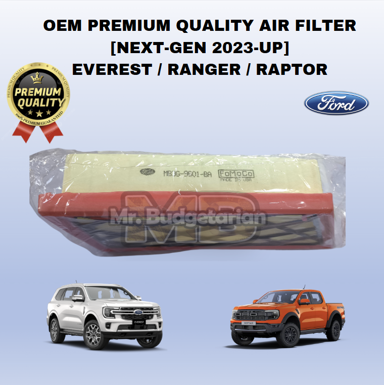 [NEXT-GEN 2023-UP] OEM PREMIUM QUALITY AIR FILTER , EVEREST / RANGER / RAPTOR, PART NO. MB3G ...