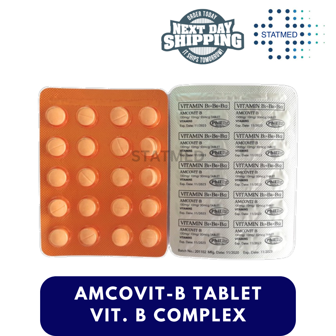 Amcovit-B Tablet Vitamin B1 B6 B12 l 10, 50 & 100 Tabs | Shopee Philippines