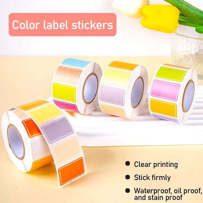 500Pc/Roll Colorful Label Stickers DIY Waterproof Sorting Stickers ...