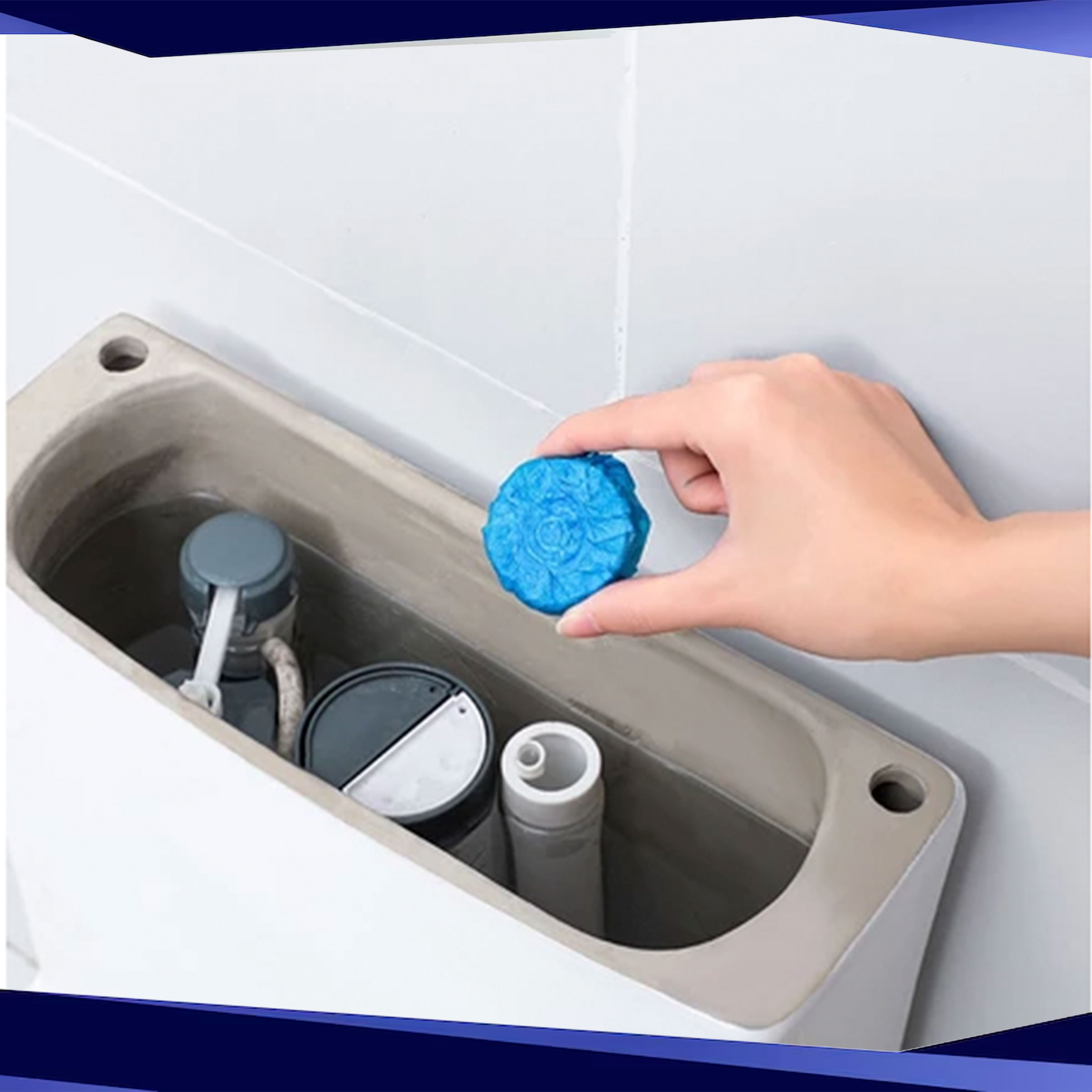 10pcs/pack Blue Tablet Toilet Bowl Cleaner Automatic Tank Bowl Bathroom ...