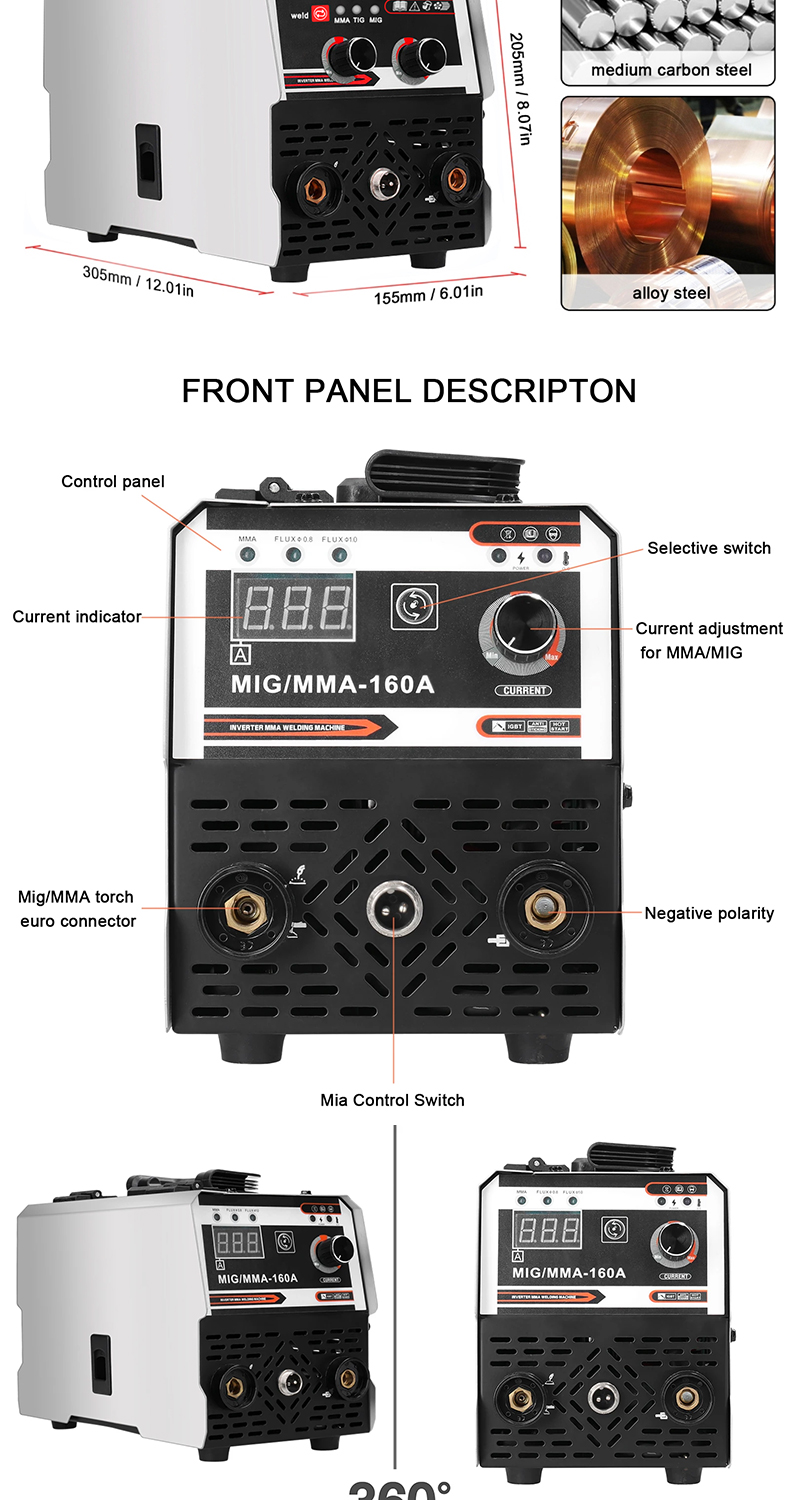 MIG-950 Welding Machine MIG/MMA/TIG 3IN1 Gasless Welding Machine DC ...