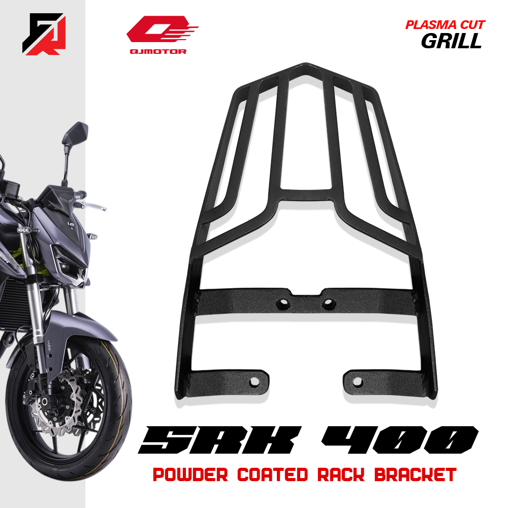QJMOTOR SRK 400 TOP BOX BRACKETS /LASER CUT / BLACK POWDER COATED ...
