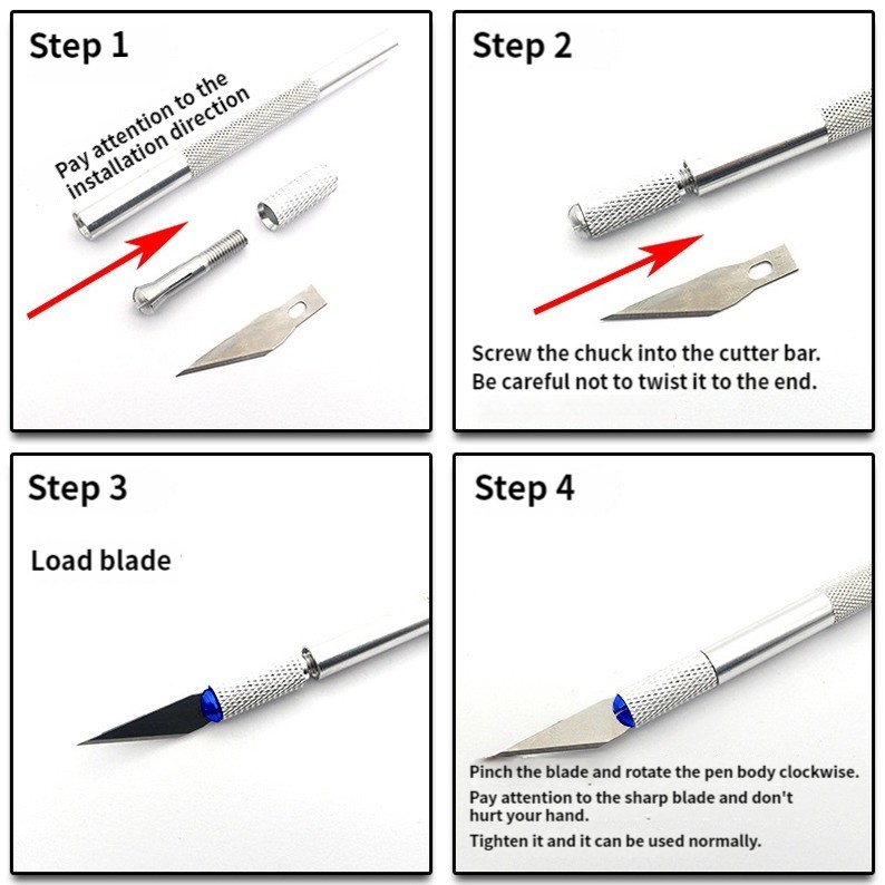 HS Metal Carving Knife Hand-made Rubber Stamp Film Cutter Carve Chisel ...