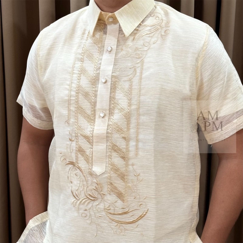 Half Open Polo Barong Short Sleeves Pinya Jusilyn (ABT2) | Shopee ...