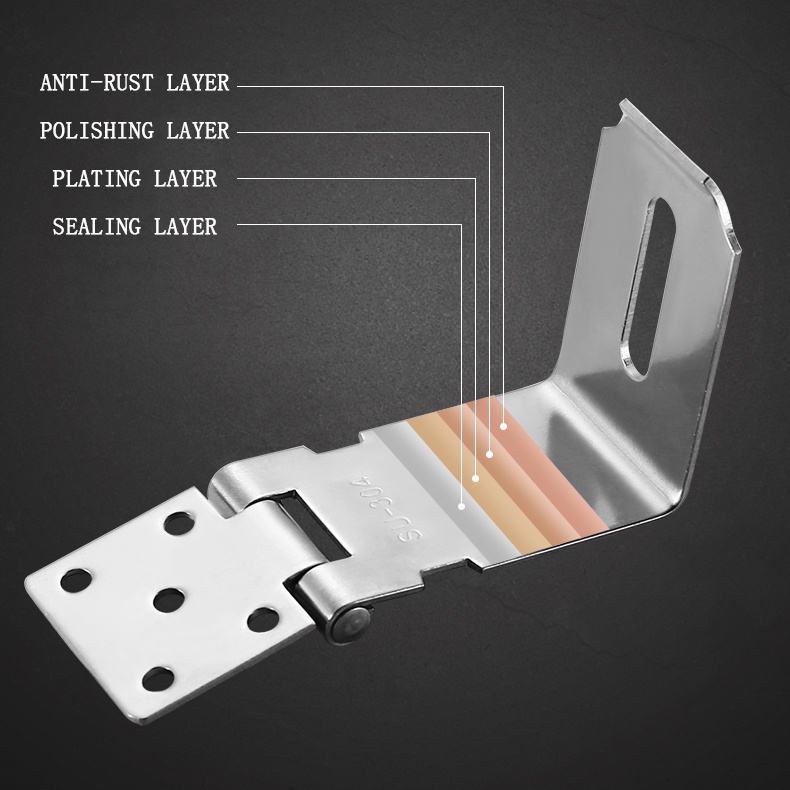 HH Stainless Steel Hasp 4Inch Staple Gate Door Shed Latch Lock Safety ...