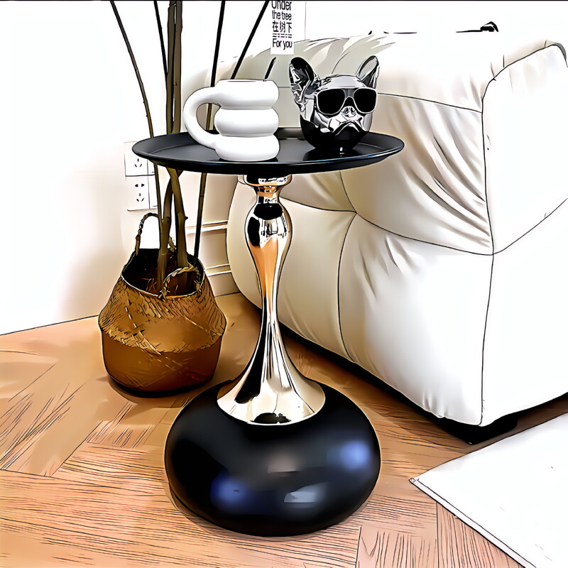 Tea table black sofa side coffee table side table for living room tea ...