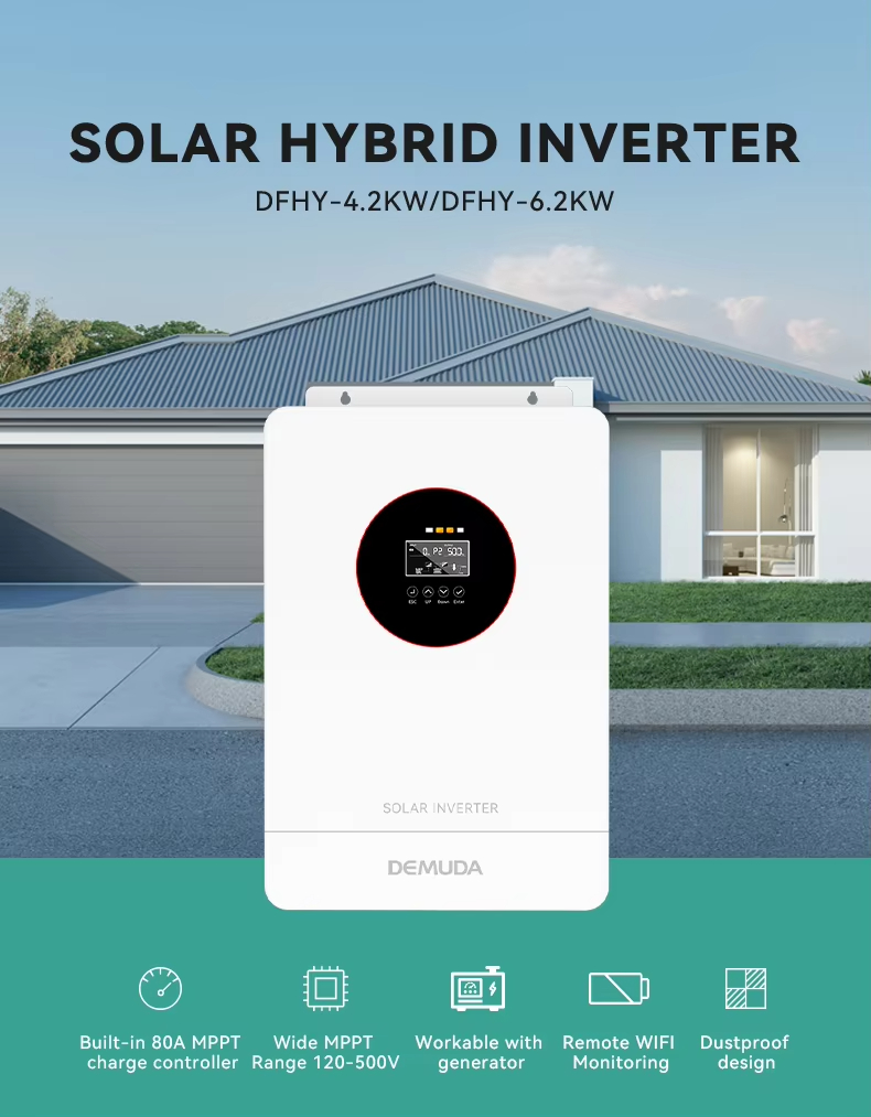 DEMUDA Pure Sine Wave Parallel Invertor 6.2kw/4.2kw/3.6kw Solar Hybrid ...