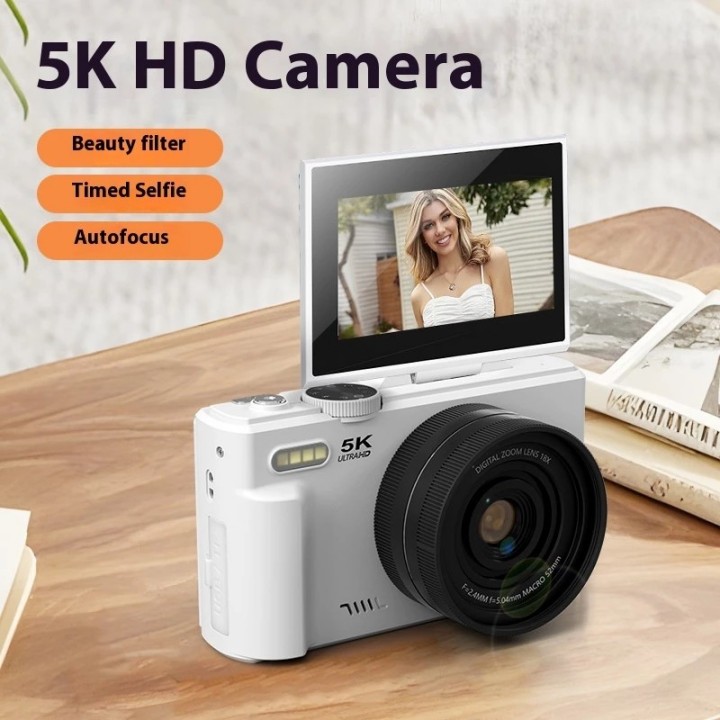 5K Digital Camera 75MP HD Photography 180° Flip Screen Mini Selfie ...