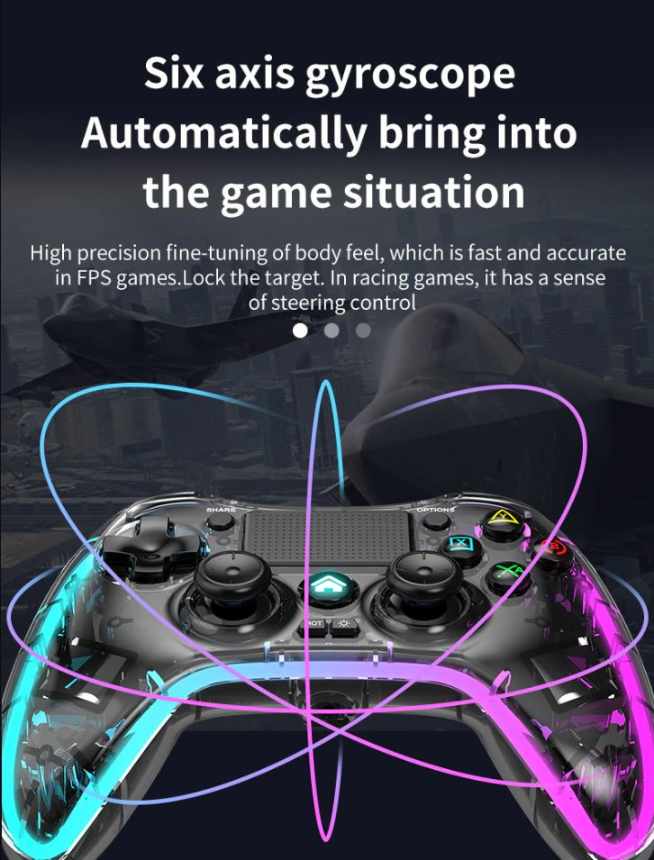P05 6-Axis Gyroscope Transparent Wireless Joystick Gamepad Game ...
