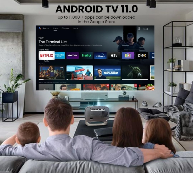 V8 Smart 4K Projector Home Theatre A10 Full Ultra HD 200 ANSI Lumens ...