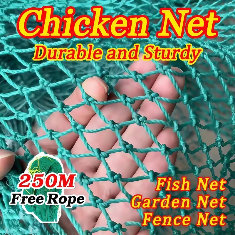 【Free rope】200M/100M/50M 12ft Chicken Net Range Net For Chicken Lambat Outdoor Bird Net Poultry ...