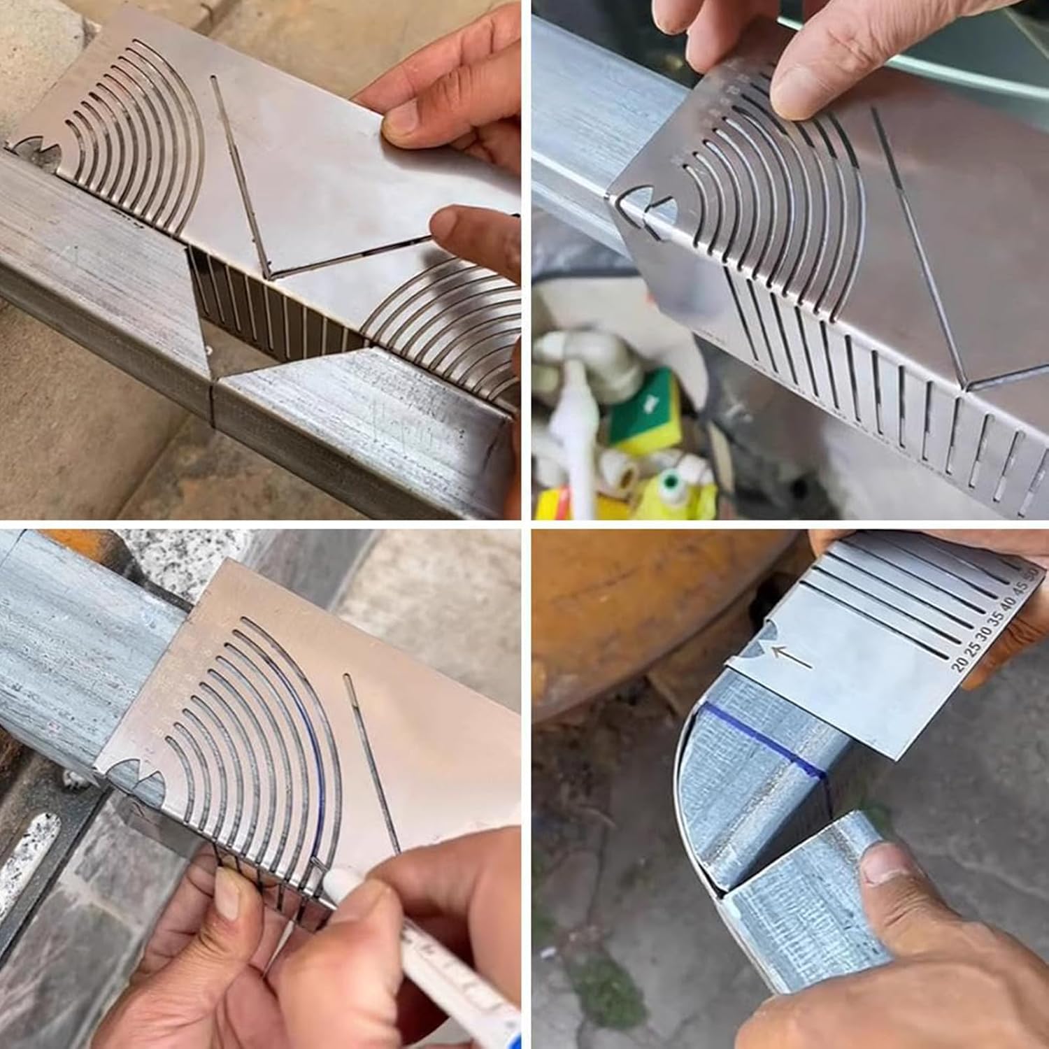 Multifunctional Metal Ruler Rounded Corner Drawing Ruler for Accurate ...