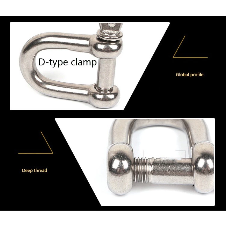 1pcs M4 M5 M6 M8 M10 D-type clamp 304 stainless steel unloading hook ...