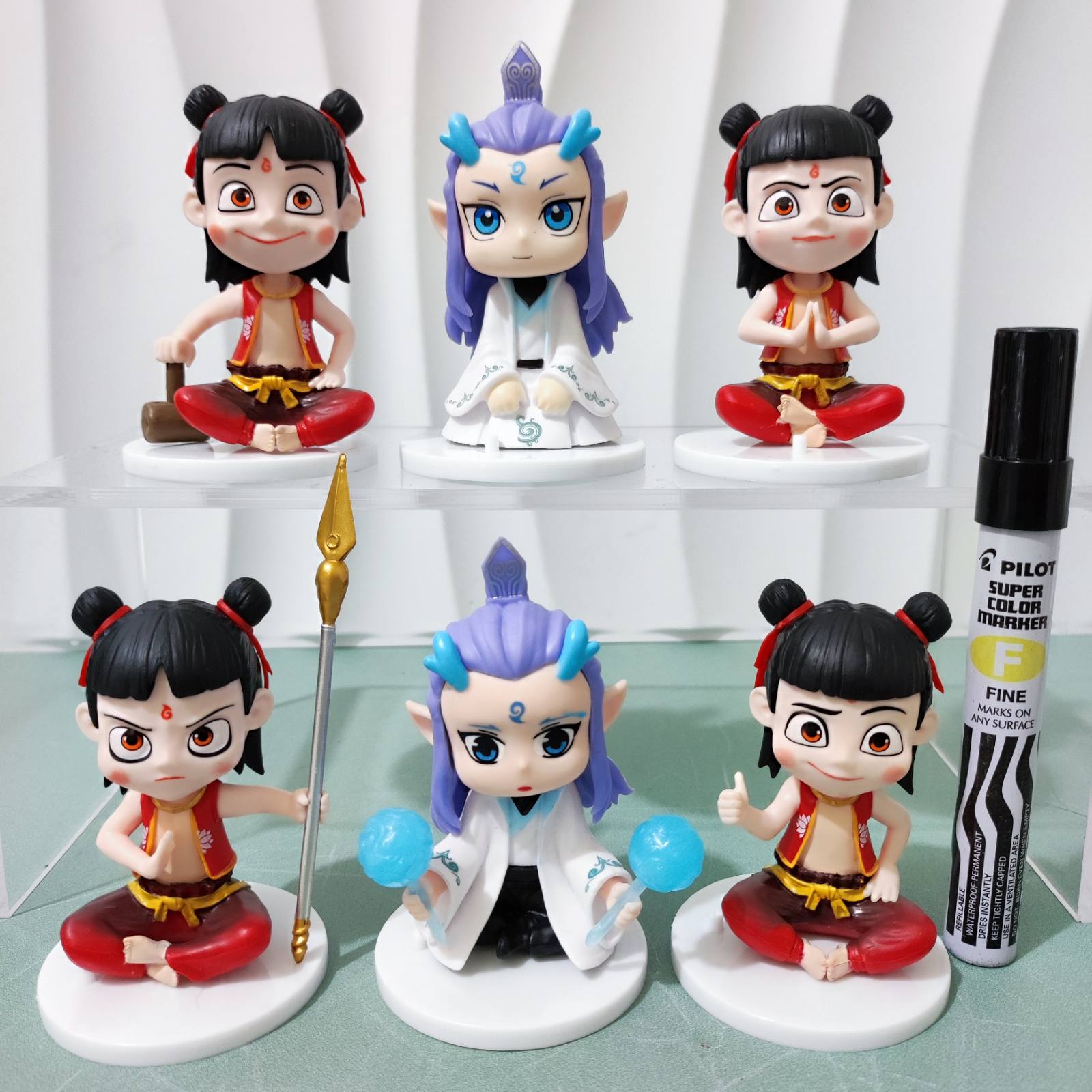 Ne Zha 2 Nezha 2 Ao Bing Set of 6 White Stand Collectible Figure | Shopee Philippines