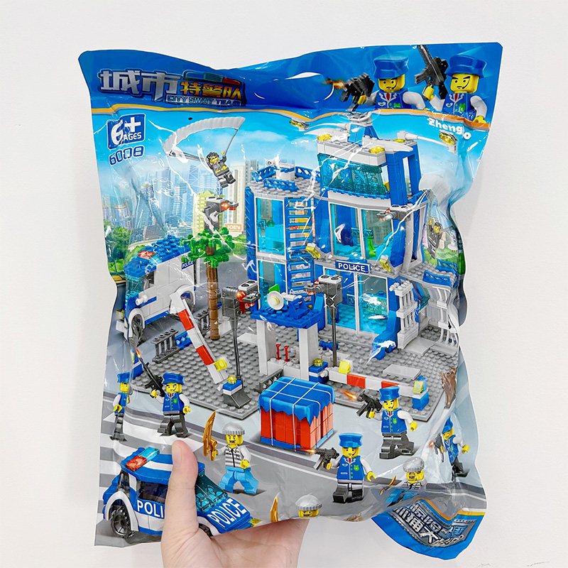 Building Blocks Toys City Police Station SWAT Cars Minifigures Puzzle ...
