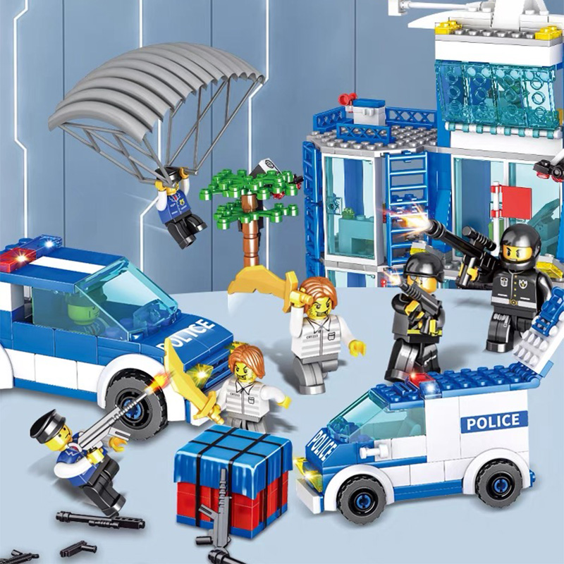Building Blocks Toys City Police Station SWAT Cars Minifigures Puzzle ...