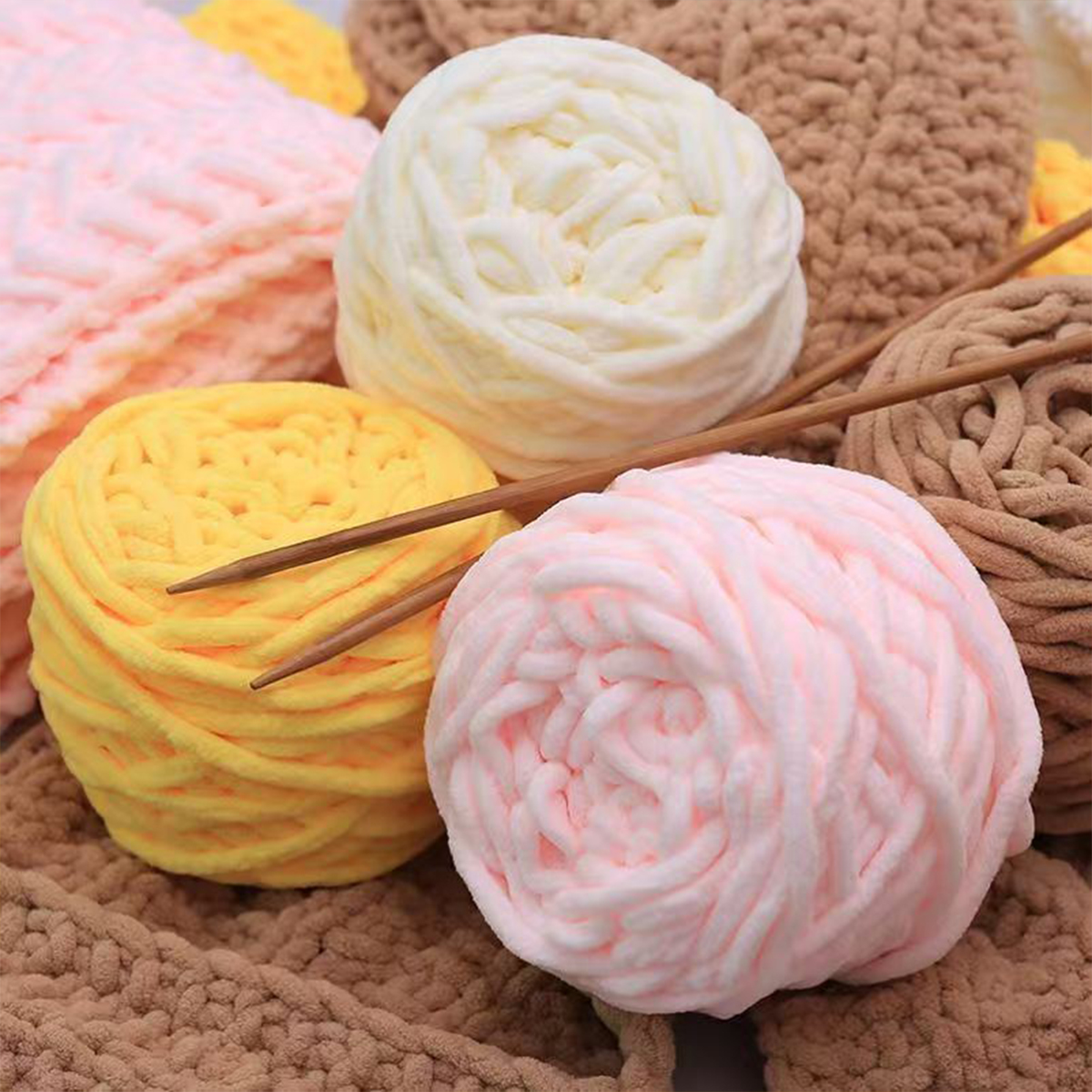Thick Crochet Yarn Ball Chunky Yarn Chenille Yarn Scarf Towel Hand ...