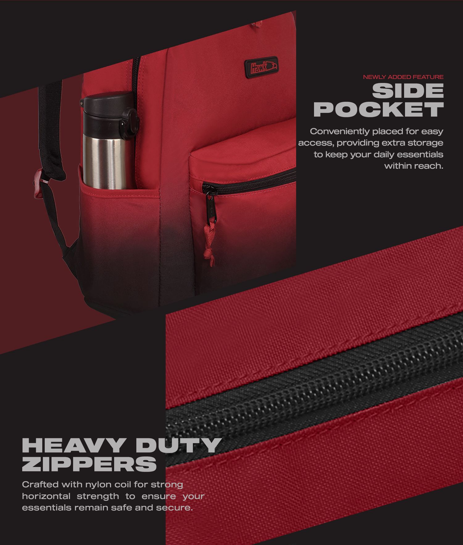 Hawk 5955 Gradient Backpack with Side Pocket | Shopee Philippines