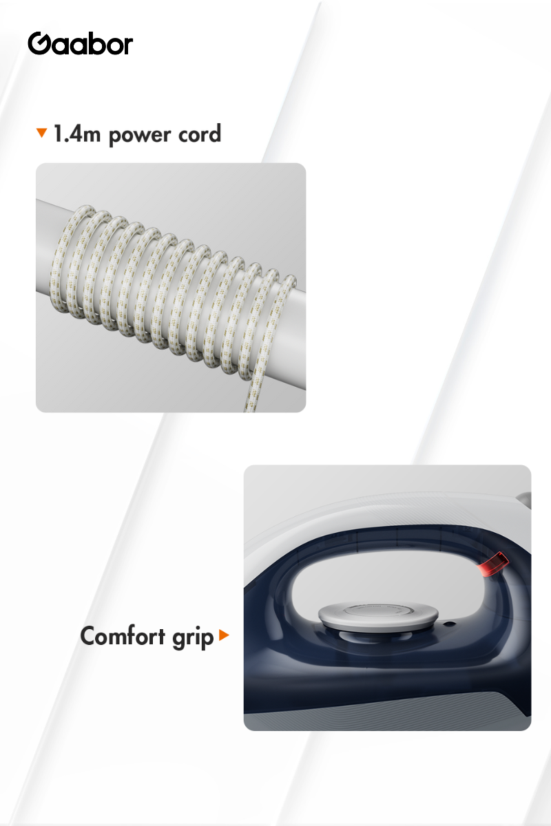 Gaabor 1200W Electric Iron with Temperature Control Teflon Soleplate ...