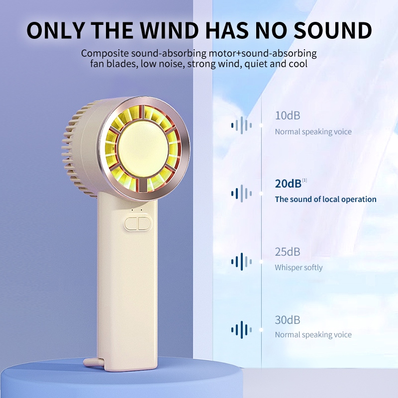 Portable Handheld Fan 6000mAh USB Rechargeable 3 gear speed Mute Fan ...