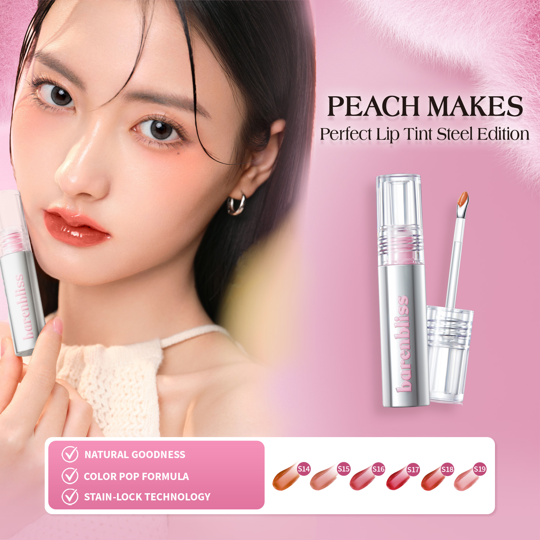 barenbliss BNB Steel Peach Makes Perfect Lip Tint + Roll to Length ...