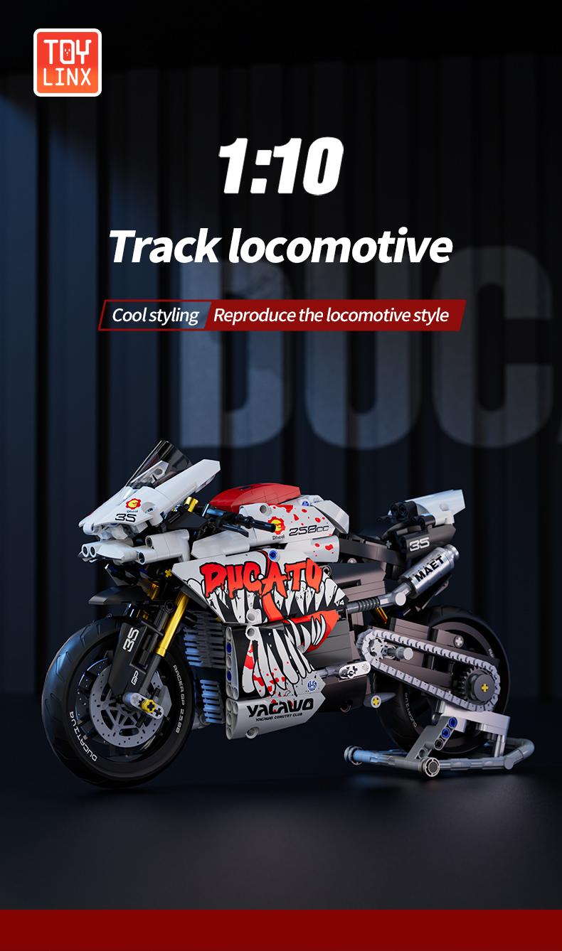 1:10 Motorcycle Building Blocks Set Building Blocks Compatible Model ...