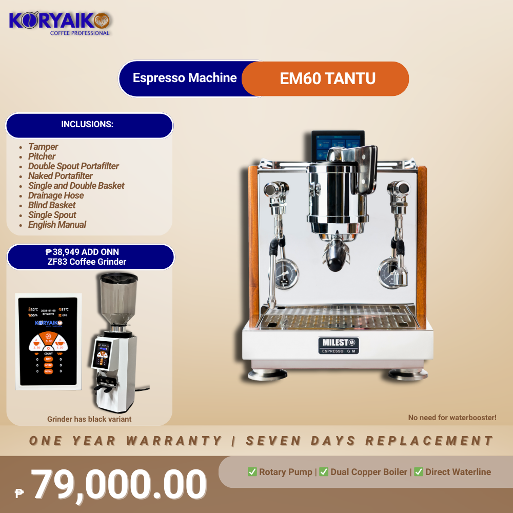 Milesto EM60 TanTu Dual Copper Boilers Rotary Pump Commercial Espresso Machine Direct Water Line ...