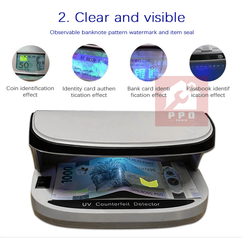 Wireless UV money detector rechargeable detector fake money detector ...