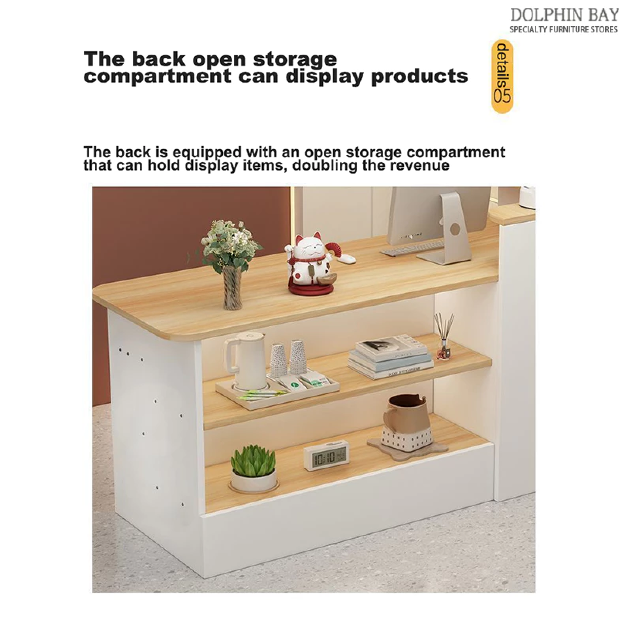 HOMETOPIA Bar Counter Cash Register Front Desk Reception Desk ...