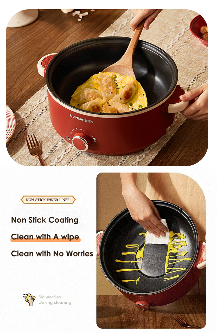 5L Electric Cooker 1000W Hot Pot Non-Stick Multi-Function With Steamer ...