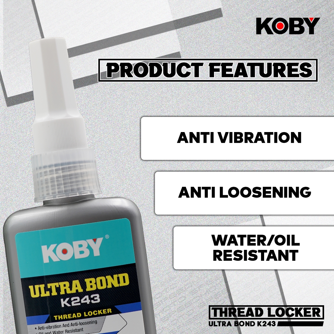 KOBY ULTRA BOND K243 THREAD LOCKER HIGH-STRENGTH SCREW LOCK ADHESIVE ...