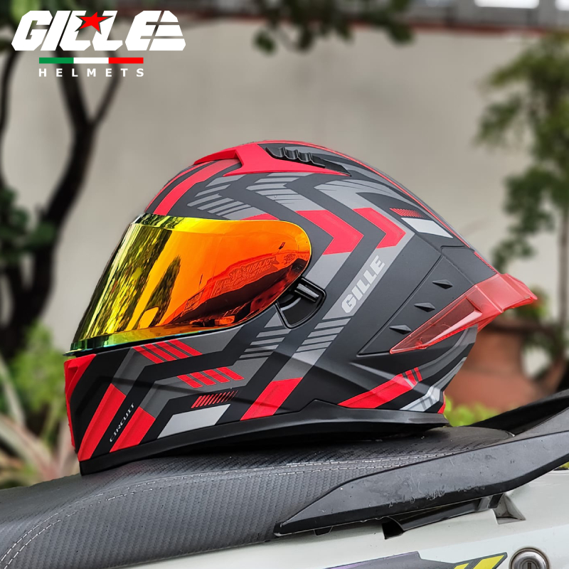 GILLE FF012 CIRCUIT Dual Visor Full Face Helmet For Motorcycle REVO ...