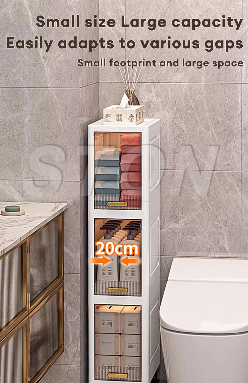 STON Gap storage Cabinet Bathroom Slim Drawer Cabinet Organizer Kitchen ...