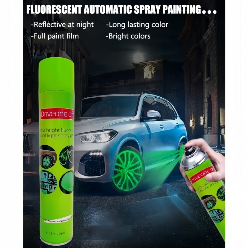 620ML 100x Super fluorescent green yellow spray paint glossy neon glow ...