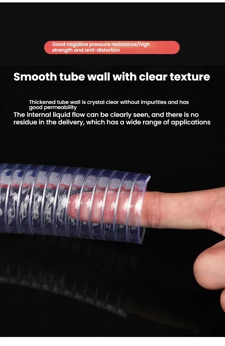 New material PVC wire hose Transparent thickened spiral plastic hose ...