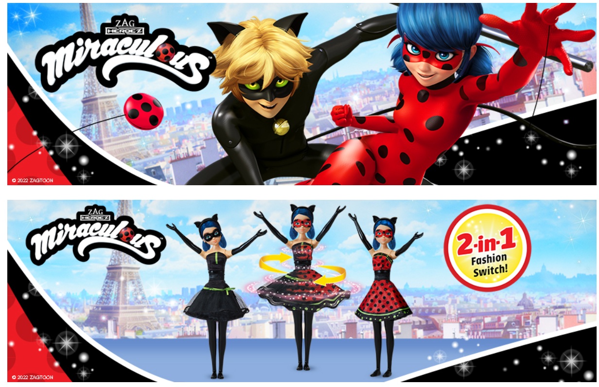 Miraculous Hero Switch Ladybug 10.5" Fashion Doll by Playmates Toys ...