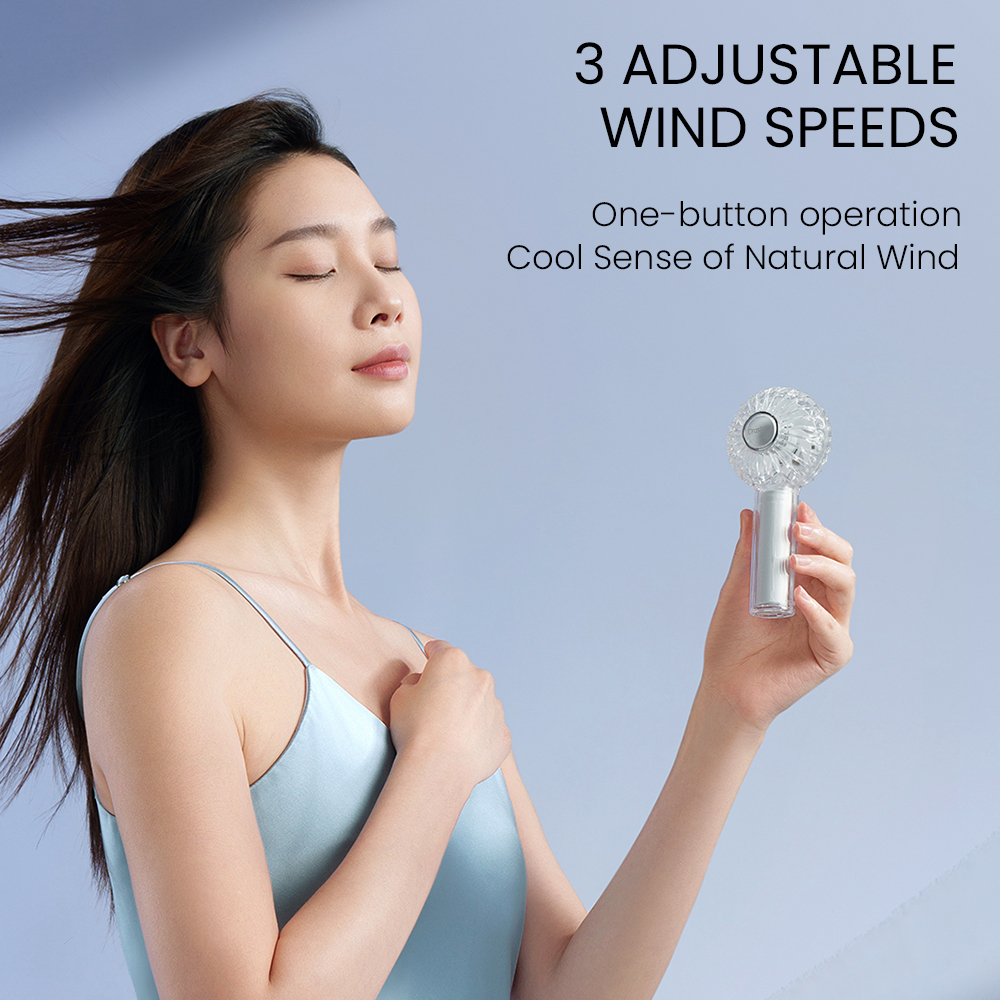 Orashare HF02T Mini Fan Ice Transparent Rechargeable Handheld Fan 3 ...