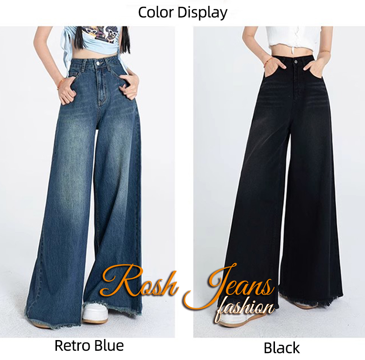 Rosh_Jeans Pants for Women Baggy Jeans pants Wide Leg retro denim High ...