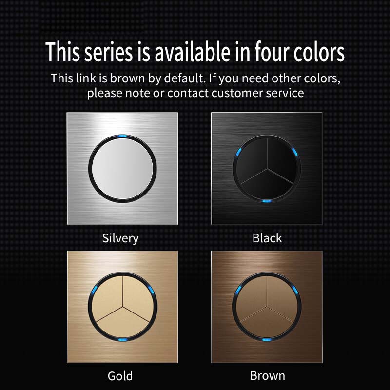 TEP Wall Light Switch Aluminum Panel with LED 1/2/3/4 Groups 2 Way ...