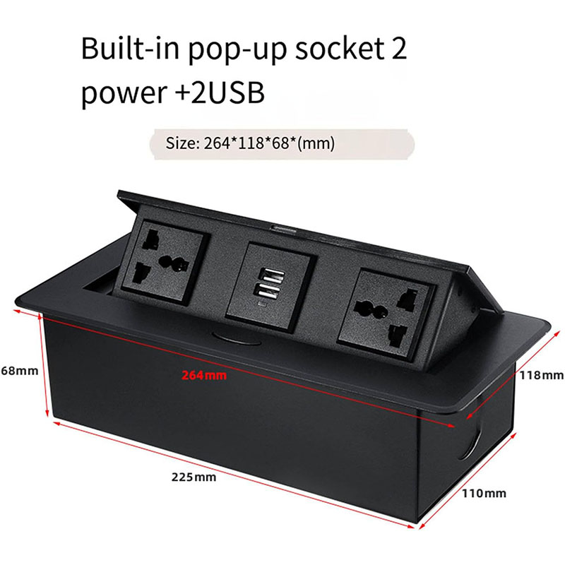 Table Pop Up Socket with Flipped Cover/Dual USB Power Outlet 220V ...