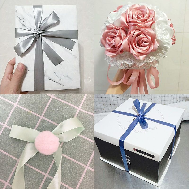 22m/2.5Cm Satin Ribbon Double -Sided Ribbon Gift Packing Ribbon Fashion ...