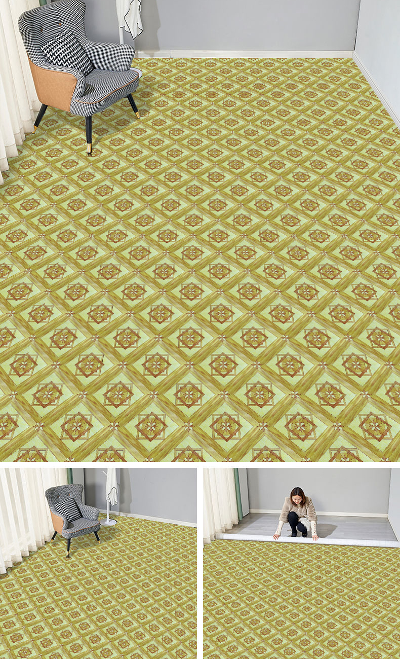 SOLD PER YARD Linoleum Rubberized Floormat Home Decoration Waterproof ...