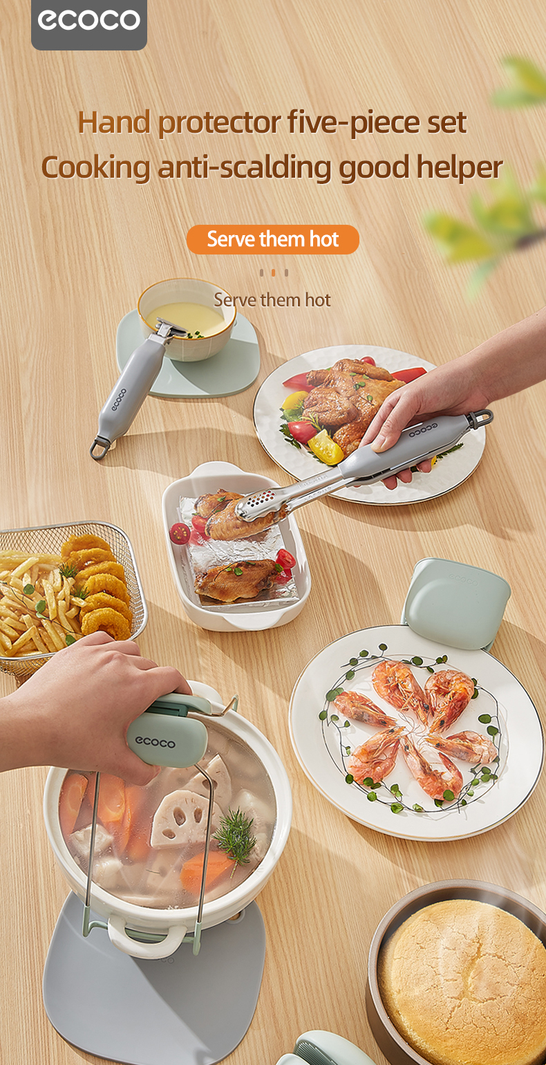 Ecoco Stainless Steel Bowl Gripper Clips Anti-Scalding Clamp Removable ...
