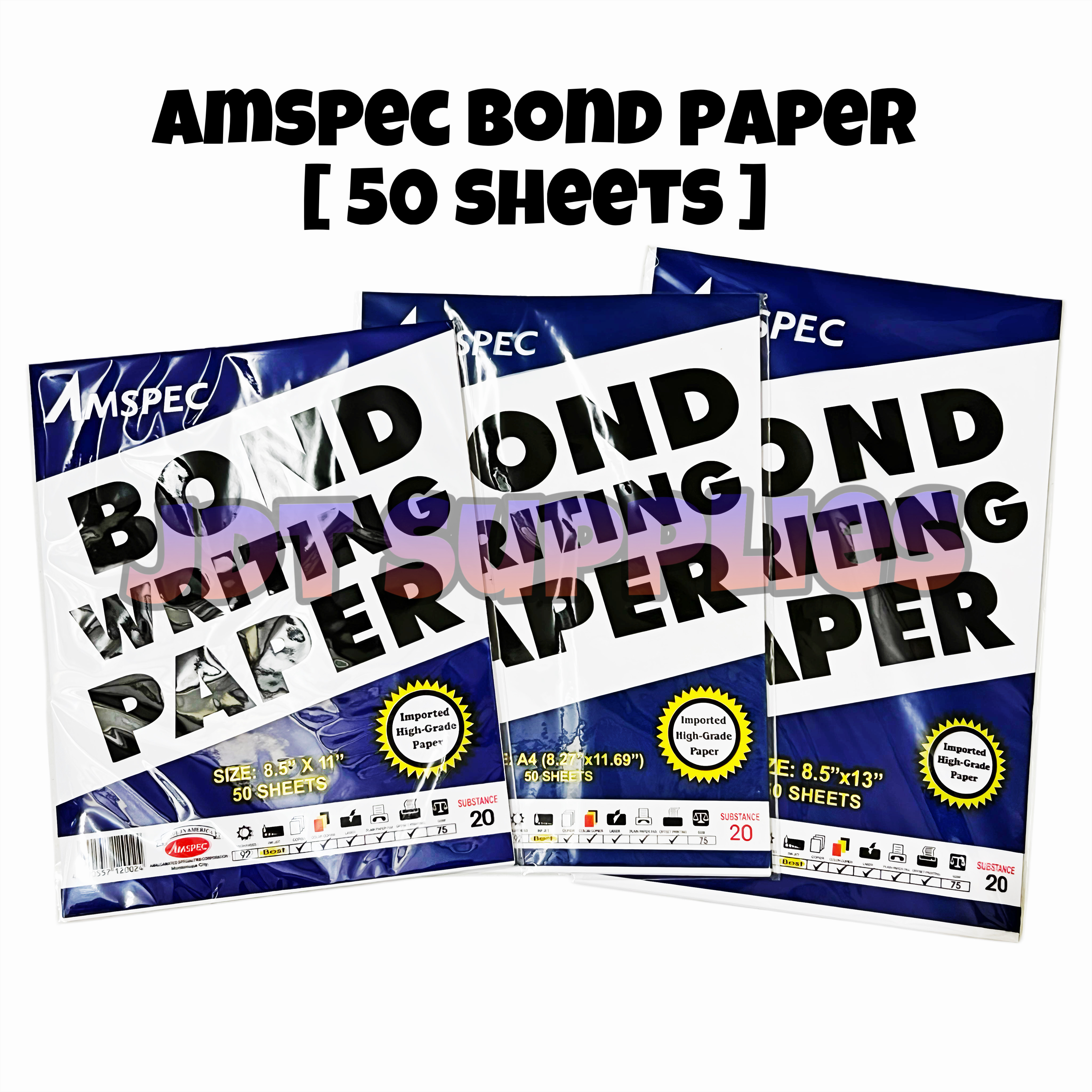 AMSPEC Bond Paper - Letter / A4 / Legal [50 Sheets] [Sub 20] [75gsm ...