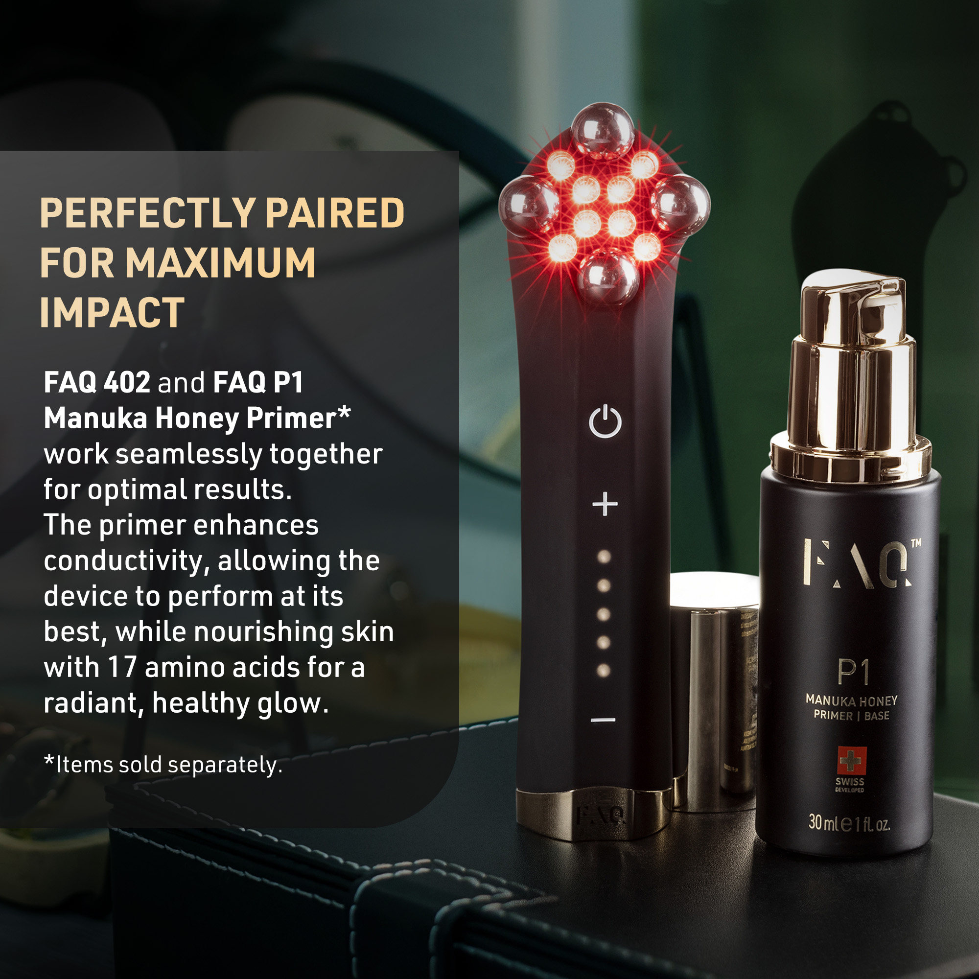 FOREO FAQ 402 Dual Microcurrent Face Lift Device - LED Face and Neck ...