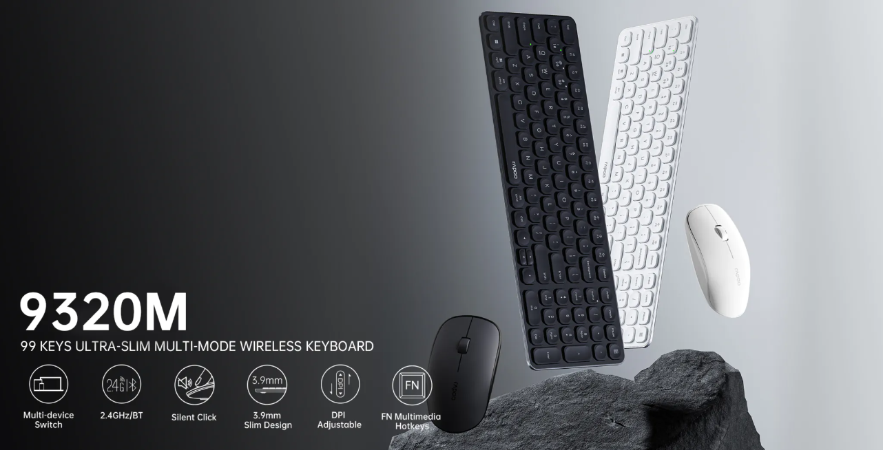 Rapoo 9320M Wireless Keyboard & Mouse Combo 2.4G | Shopee Philippines