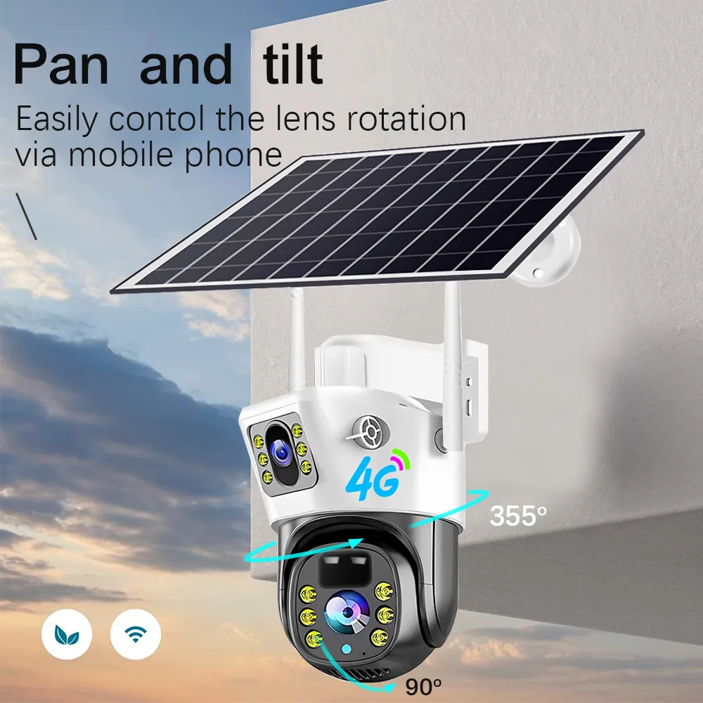 V380 Pro Solar-powered Surveillance Camera with Infrared Night Vision ...