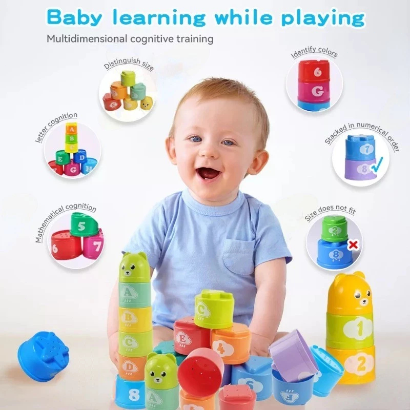 Foldind Stack Cup Tower Toy Kid Brain Response Battle Fold Cup Hand ...