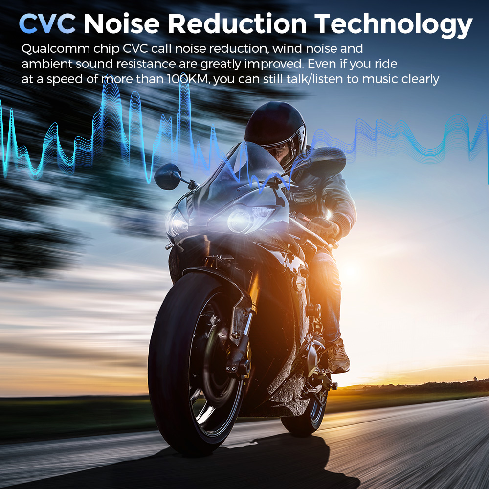 GEARELEC H6 Motorcycle Helmet Intercom Headset 1000m Range 6 Riders ...