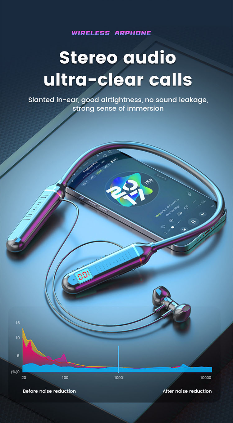 Timack® Wireless Earphone Stereo Wireless Neck Hanging Magnetic ...